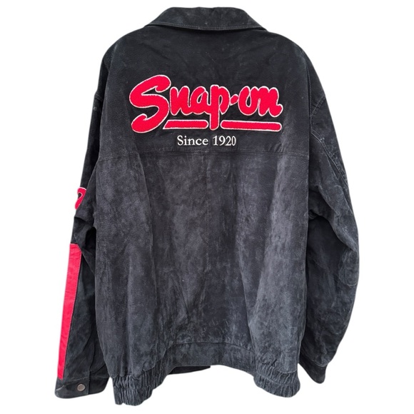 Snap On | Jackets & Coats | Snap On Tools Mens Black Suede Leather ...